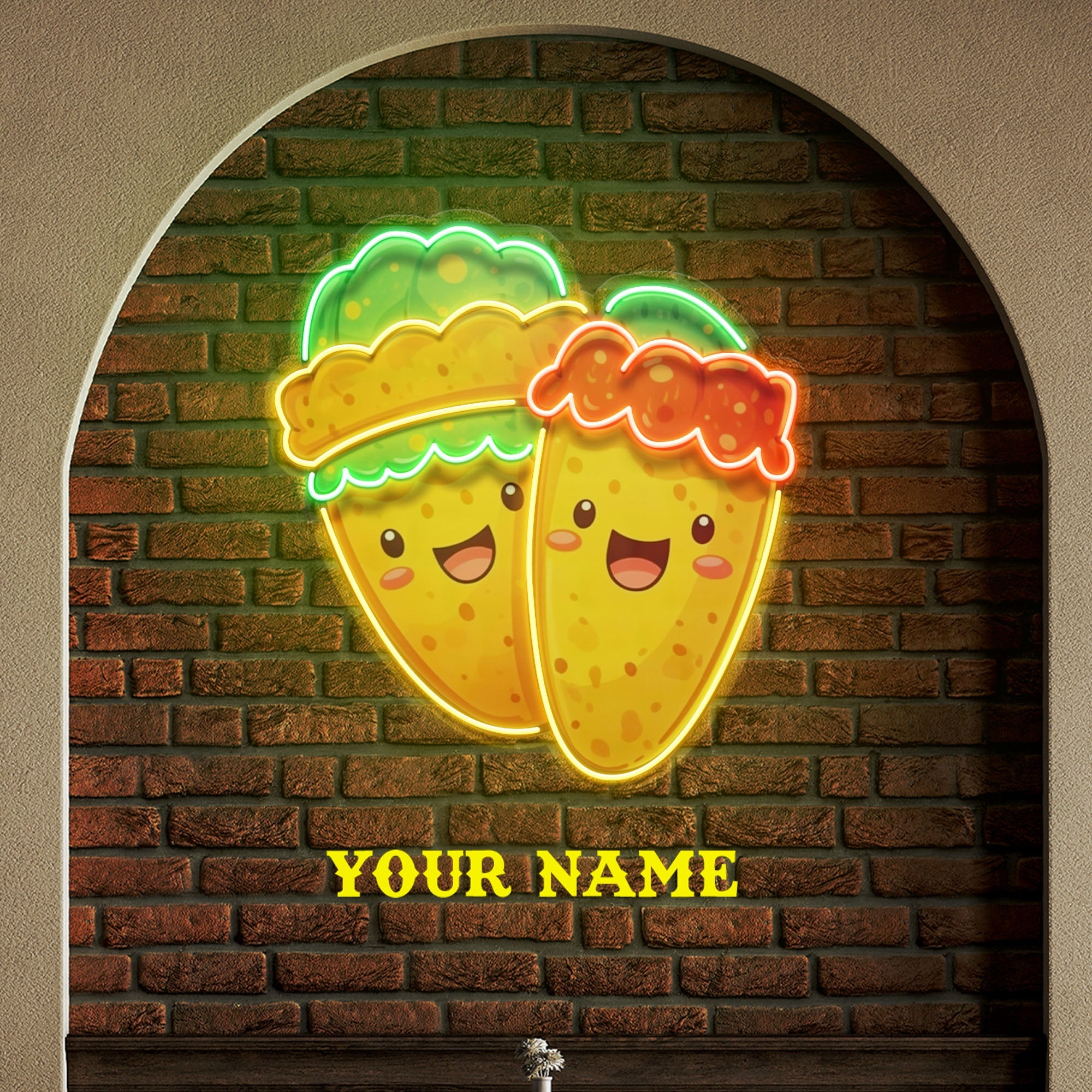 Custom Name Tacos Color Trait Restaurant Decor Artwork Led Neon Sign L