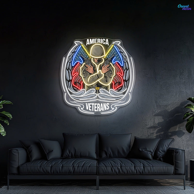 Veteran Neon Sign Artwork