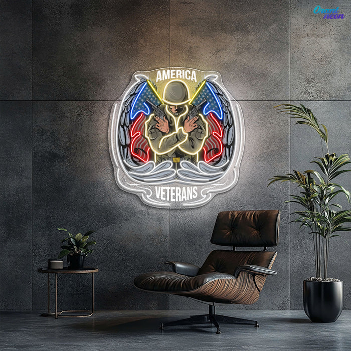 Veteran Neon Sign Artwork