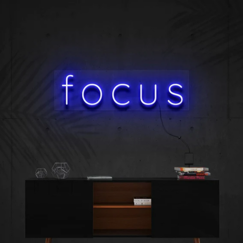 Make a serious statement to yourself with Focus neon sign