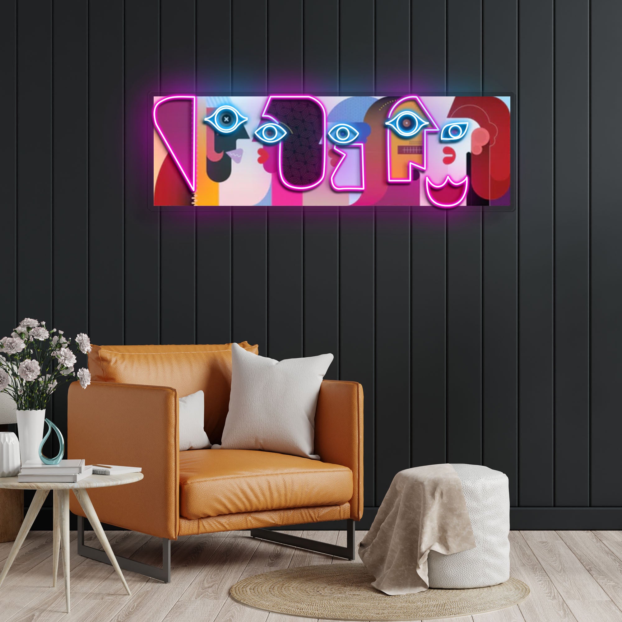 Add mystery to space with Five Faces Neon x Acrylic Artwork