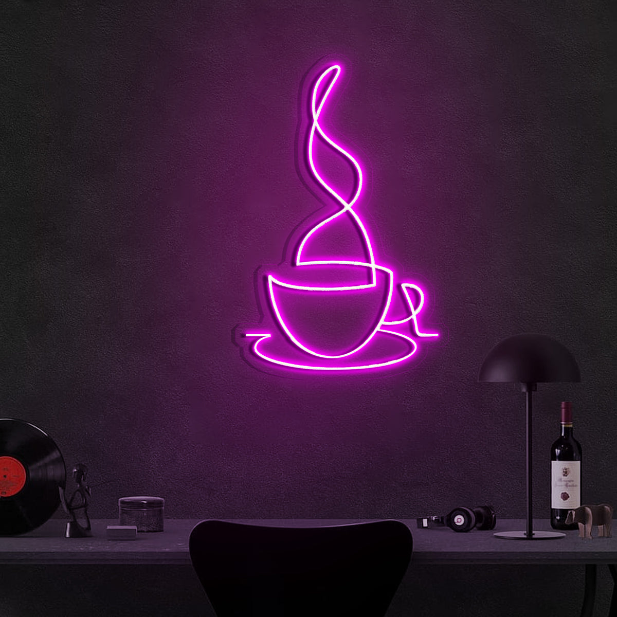 Light up your tea shop with "Teacup Line Art" neon sign