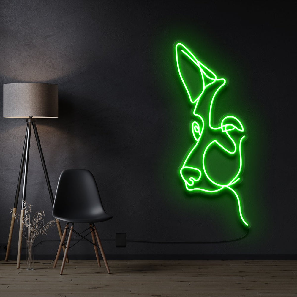 German Shepherd line art neon sign | Symbol of loyalty