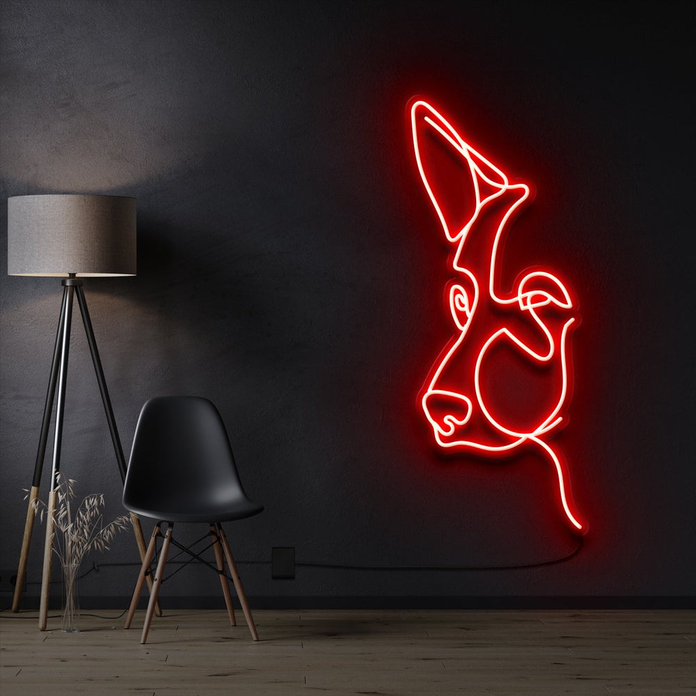 German Shepherd line art neon sign | Symbol of loyalty