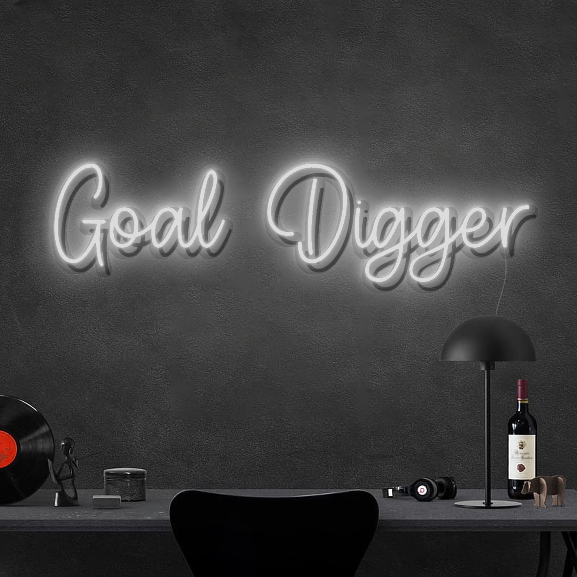 Reach your life goals with Goal Digger neon sign