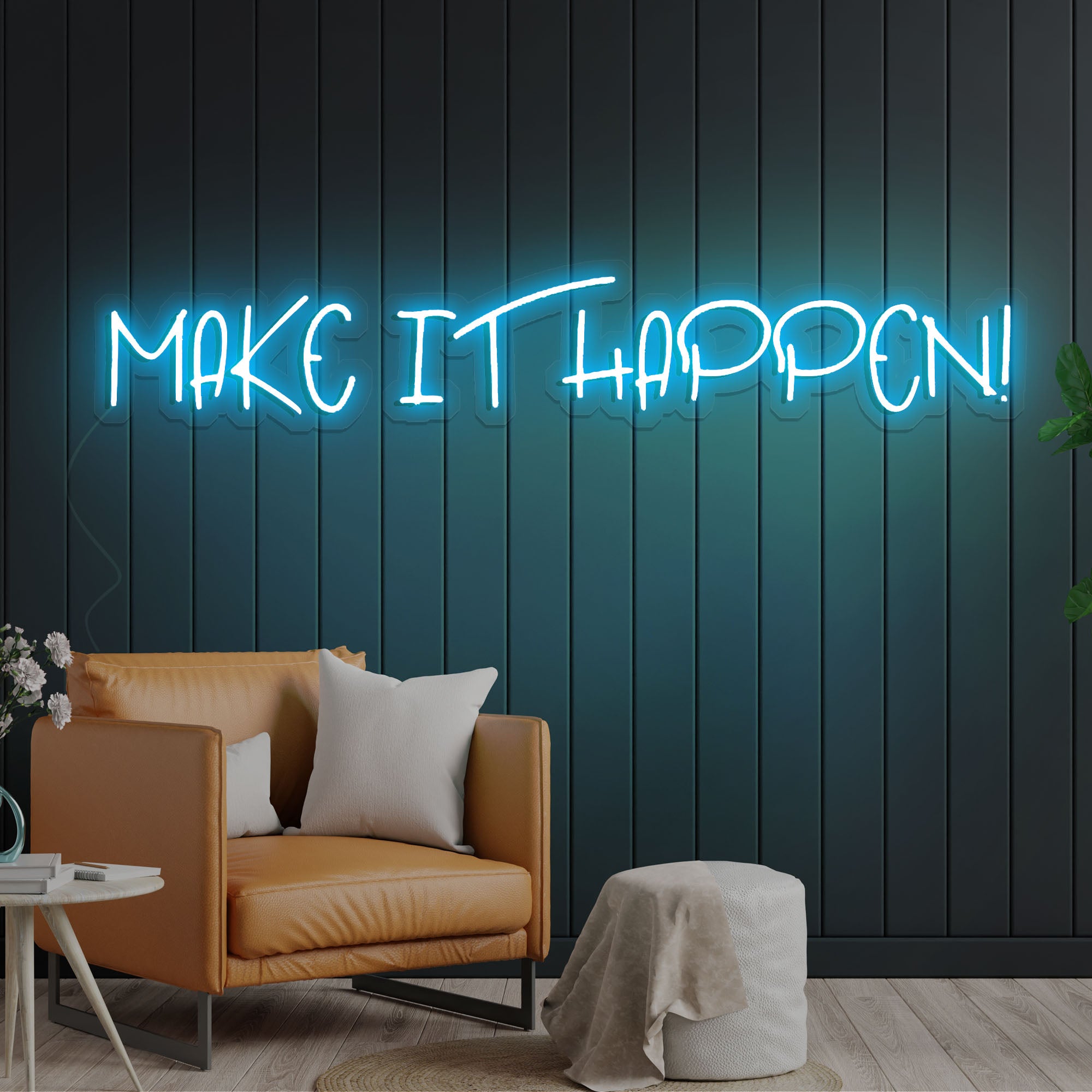 Achieve your goals with Make It Happen neon sign