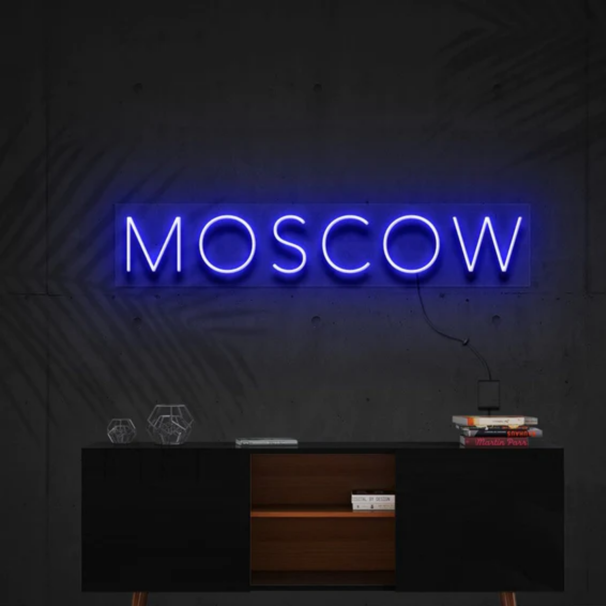 Enlighten your space with Moscow neon sign