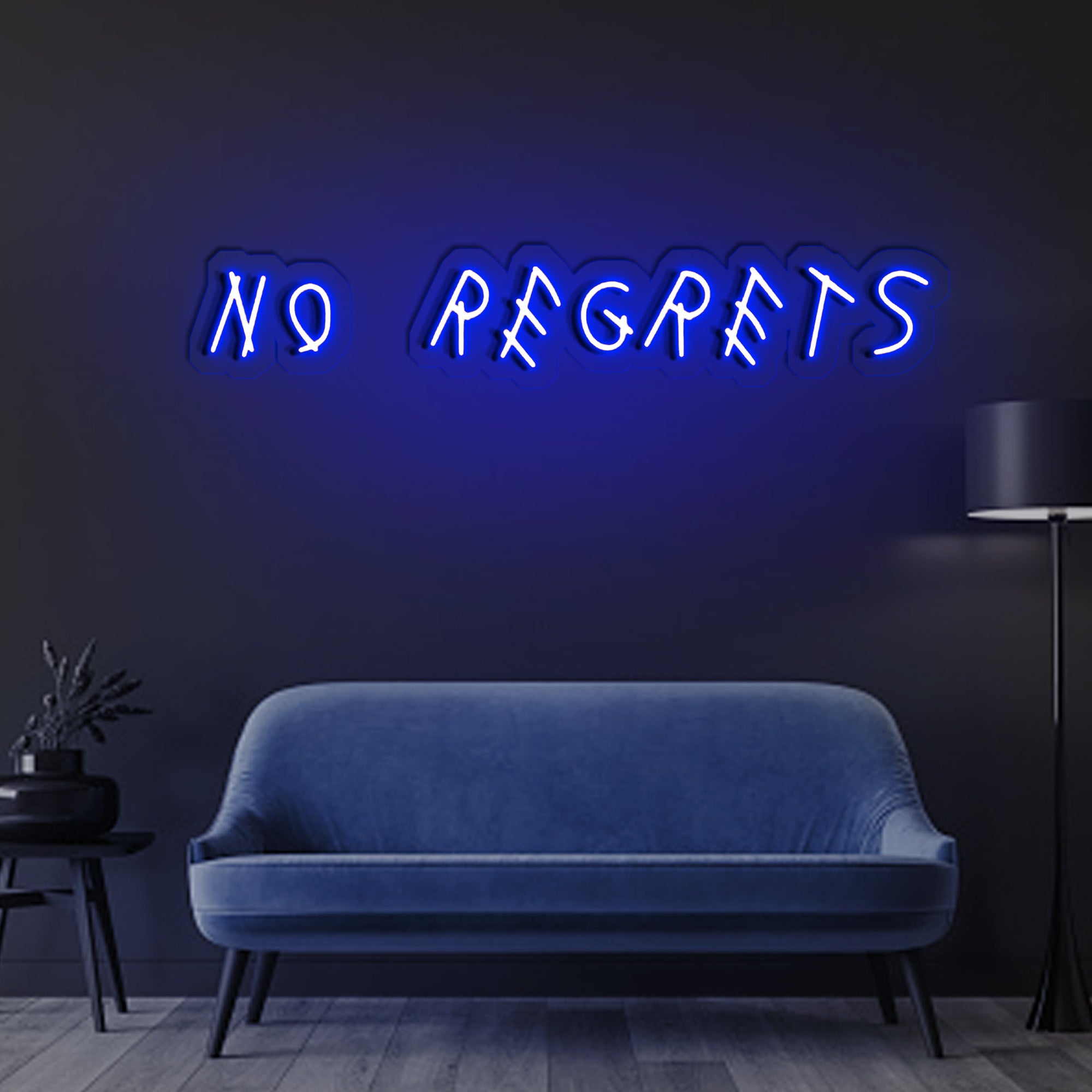 Live sincerely and fully with No Regret neon sign