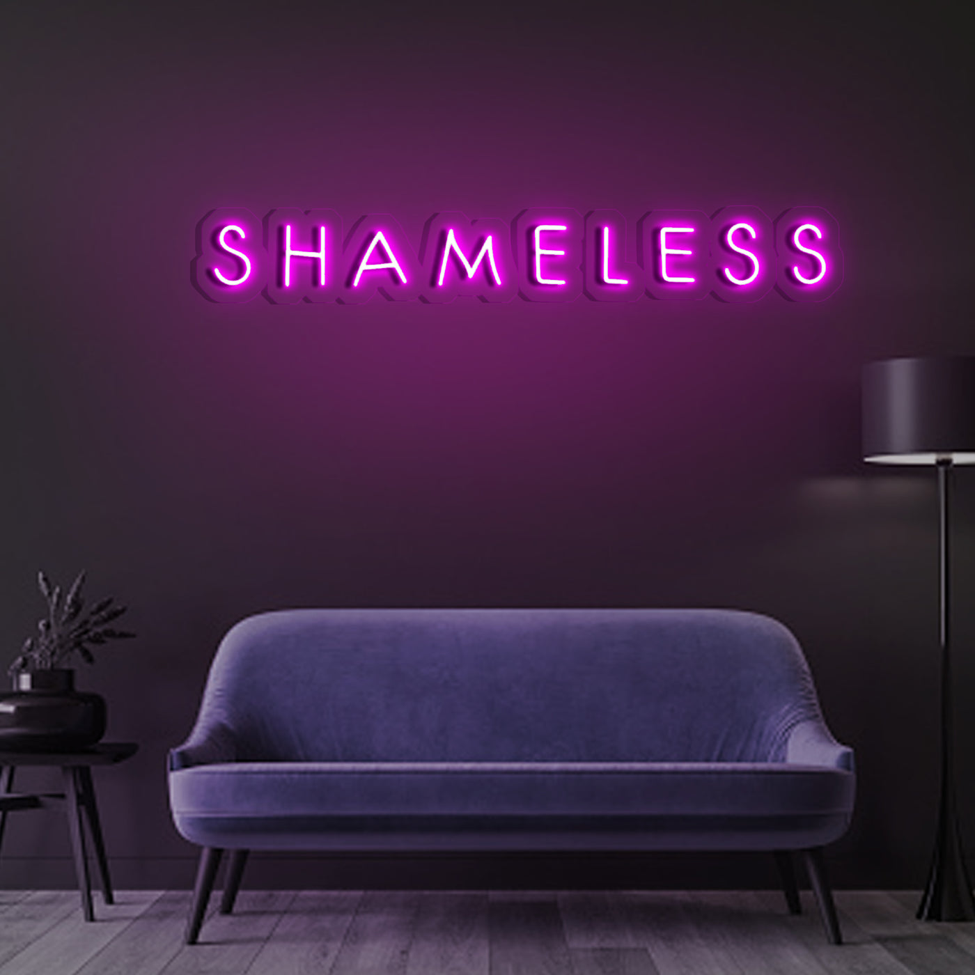 Feeling a lack of shame with the "Shameless" neon sign