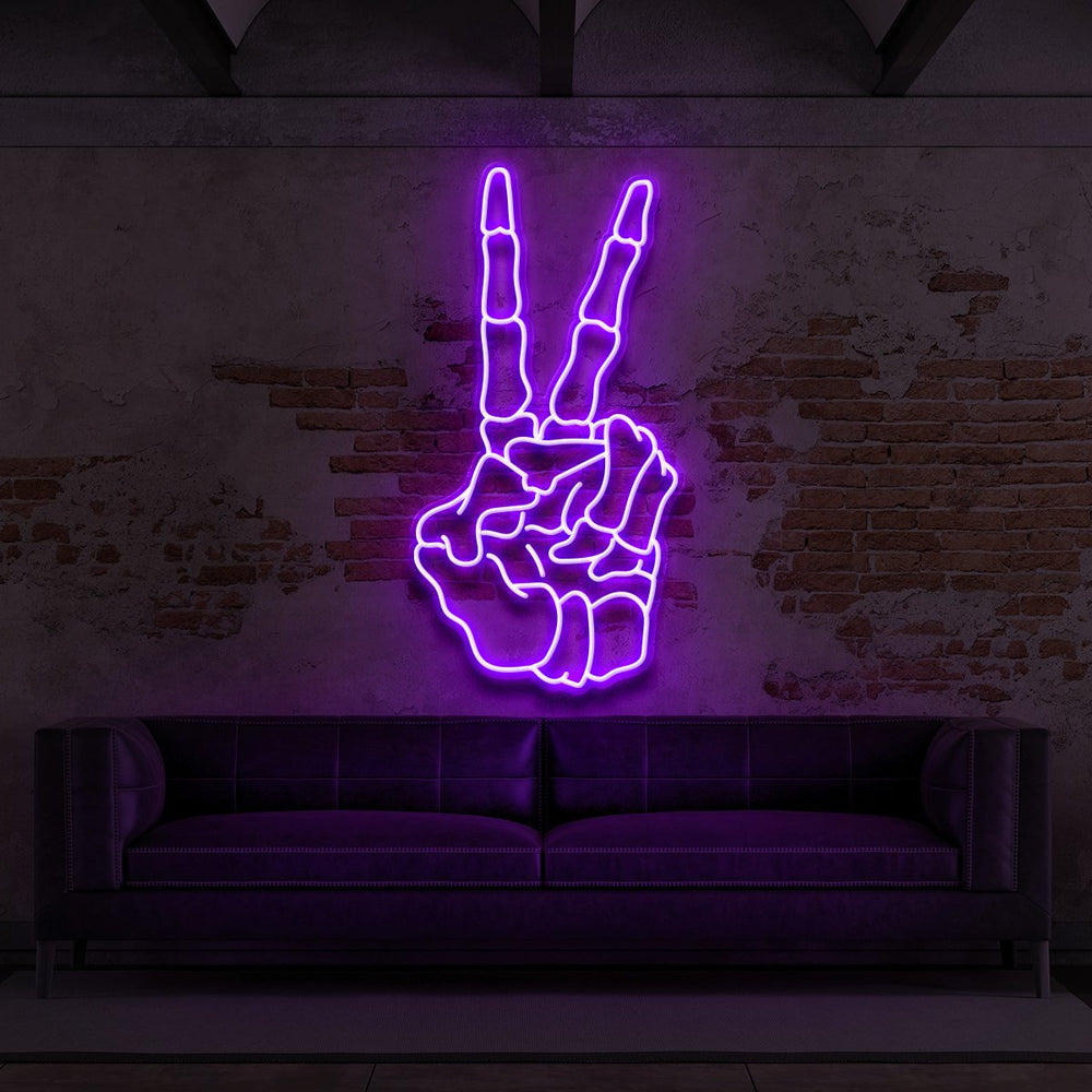 Create a unique ambiance with "Skeleton Peace Sign"